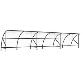 WSM Fahrradüberdachung, aus Polycarbonat, BxT 12350 x 2100 mm, anthrazitgrau RAL 7016