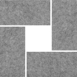 Akustik-Wandpaneelen-Set, Wandst&auml;rke 25 mm, grau meliert, VE 4 Stk, HxB 650 x 325 mm kaiserkraft