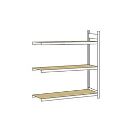 Schulte Weitspannregal, mit Spanplatte, Höhe 2000 mm, Spannweite 1500 mm, Anbauregal, Tiefe 600 mm