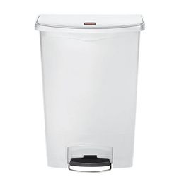 Rubbermaid Treteimer SLIM JIM , aus Polyethylen, 90 l, wei&szlig;, fahrbar