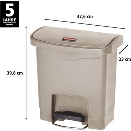 Rubbermaid Treteimer SLIM JIM , aus Polyethylen, 15 l, beige