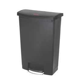 Rubbermaid Treteimer SLIM JIM®, aus Polyethylen, 90 l, schwarz, fahrbar