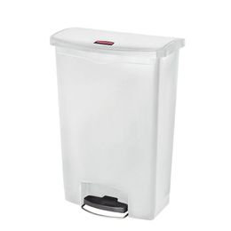 Rubbermaid Treteimer SLIM JIM®, aus Polyethylen, 90 l, weiß, fahrbar