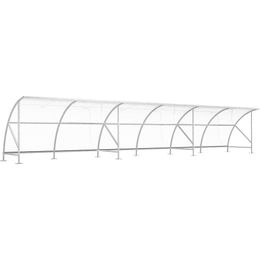 WSM Fahrradüberdachung, aus Polycarbonat, BxT 12350 x 2100 mm, silber