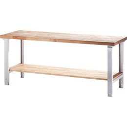 eurokraft pro Werkbank, Baukastensystem Serie 7000, 1 Ablageboden, BxT 2000 x 700 mm