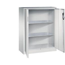 C+P Werkstatt-Beistellschrank mit Flügeltüren, HxBxT 1200 x 930 x 400 mm, lichtgrau / lichtgrau