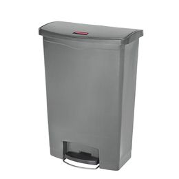 Rubbermaid Treteimer SLIM JIM®, aus Polyethylen, 90 l, grau, fahrbar