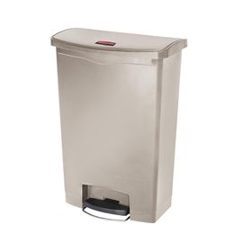 Rubbermaid Treteimer SLIM JIM®, aus Polyethylen, 90 l, beige, fahrbar