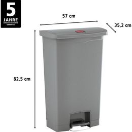 Rubbermaid Treteimer SLIM JIM , aus Polyethylen, 90 l, grau, fahrbar