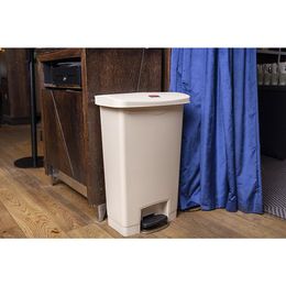 Rubbermaid Treteimer SLIM JIM , aus Polyethylen, 90 l, beige, fahrbar