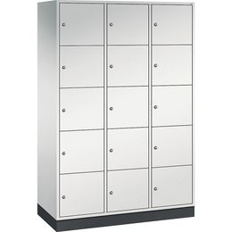 C+P 5er-Schlie&szlig;fachschrank Intro, 3 Abteile, lichtgrau, BxT 1220 x 500 mm