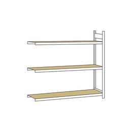 Schulte Weitspannregal, gesteckt, HxBxT 2000 x 2500 x 500 mm, Spanplatten, Anbauregal