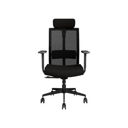 B&uuml;rostuhl AERO, mit Armlehnen, schwarz, mit Kopfst&uuml;tze kaiserkraft