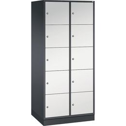 C+P 5er-Schlie&szlig;fachschrank Intro, 2 Abteile, schwarzgrau / lichtgrau, BxT 820 x 600 mm