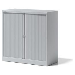 Bisley Rollladenschrank ESSENTIALS, HxBxT 1000 x 1000 x 470 mm, 1 Fachboden, lichtgrau