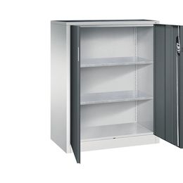 C+P Werkstatt-Beistellschrank mit Flügeltüren, HxBxT 1200 x 930 x 500 mm, lichtgrau / anthrazitgrau