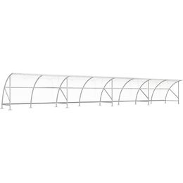 WSM Fahrradüberdachung, aus Polycarbonat, BxT 16450 x 2100 mm, silber