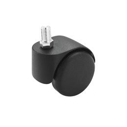 Proroll Stuhlrolle, Rad-&Oslash; 50 mm, VE 5 Stk, mit Gewinde M 10 x 15, schwarz, hart, f&uuml;r weiche B&ouml;den
