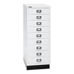 Bisley MultiDrawer&trade; 39er Serie, mit Sockel, DIN A3, 9 Schubladen, verkehrswei&szlig;, schwarz