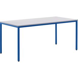 eurokraft basic Mehrzwecktisch, HxBxT 720 x 1600 x 800 mm, Platte lichtgrau, Gestell enzianblau