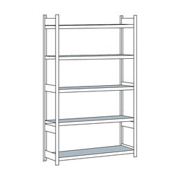 Schulte Weitspannregal, gesteckt, HxBxT 3000 x 1500 x 600 mm, Stahlb&ouml;den, Grundregal