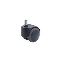 Proroll Stuhlrolle, Rad-&Oslash; 50 mm, VE 5 Stk, mit Gewinde M 10 x 15, schwarz, weich, f&uuml;r harte B&ouml;den