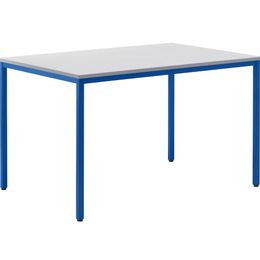 eurokraft basic Mehrzwecktisch, HxBxT 720 x 1200 x 800 mm, Platte lichtgrau, Gestell enzianblau