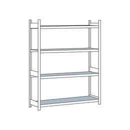 Schulte Weitspannregal, gesteckt, HxBxT 2500 x 2000 x 600 mm, Stahlb&ouml;den, Grundregal