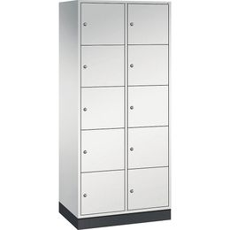 C+P 5er-Schlie&szlig;fachschrank Intro, 2 Abteile, lichtgrau, BxT 820 x 500 mm