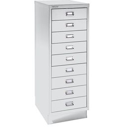 Bisley MultiDrawer&trade; 39er Serie, mit Sockel, DIN A3, 9 Schubladen, lichtgrau