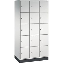 C+P 5er-Schlie&szlig;fachschrank Intro, 3 Abteile, lichtgrau, BxT 920 x 500 mm