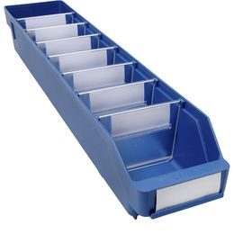 STEMO Regalkasten aus hochschlagfestem Polypropylen, blau, LxBxH 600 x 118 x 95 mm, VE 30 Stk