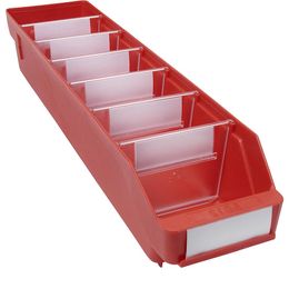 STEMO Regalkasten aus hochschlagfestem Polypropylen, rot, LxBxH 500 x 118 x 95 mm, VE 30 Stk