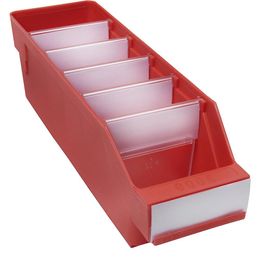 STEMO Regalkasten aus hochschlagfestem Polypropylen, rot, LxBxH 300 x 90 x 95 mm, VE 40 Stk