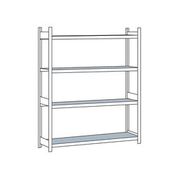 Schulte Weitspannregal, gesteckt, HxBxT 2500 x 2250 x 500 mm, Stahlb&ouml;den, Grundregal