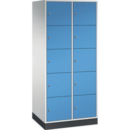 C+P 5er-Schlie&szlig;fachschrank Intro, 2 Abteile, lichtgrau / lichtblau, BxT 820 x 600 mm
