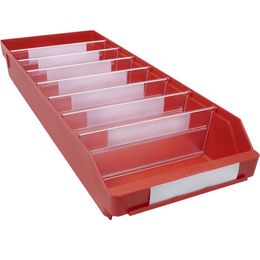STEMO Regalkasten aus hochschlagfestem Polypropylen, rot, LxBxH 600 x 240 x 95 mm, VE 15 Stk