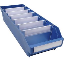 STEMO Regalkasten aus hochschlagfestem Polypropylen, blau, LxBxH 500 x 180 x 110 mm, VE 20 Stk