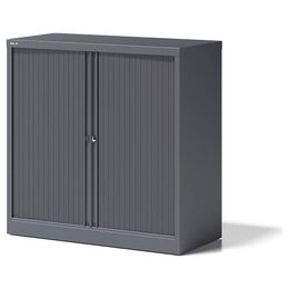 Bisley Rollladenschrank ESSENTIALS, HxBxT 1000 x 1000 x 470 mm, 1 Fachboden, anthrazitgrau