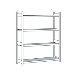 Schulte Weitspannregal, mit Stahlboden, Höhe 2500 mm, Spannweite 2250 mm, Grundregal, Tiefe 600 mm