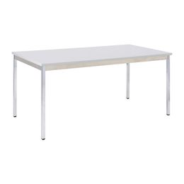 eurokraft basic Mehrzwecktisch, rechteckig, BxH 1200 x 740 mm, Tiefe 600 mm, Platte lichtgrau, Gestell verchromt