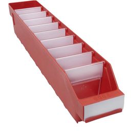 STEMO Regalkasten aus hochschlagfestem Polypropylen, rot, LxBxH 500 x 90 x 95 mm, VE 40 Stk