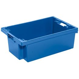 Drehstapelbeh&auml;lter aus HDPE, Volumen 32 l, W&auml;nde und Boden geschlossen, blau kaiserkraft
