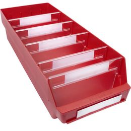 STEMO Regalkasten aus hochschlagfestem Polypropylen, rot, LxBxH 600 x 240 x 150 mm, VE 10 Stk