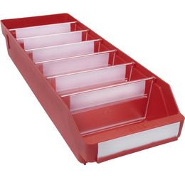 STEMO Regalkasten aus hochschlagfestem Polypropylen, rot, LxBxH 500 x 180 x 95 mm, VE 20 Stk