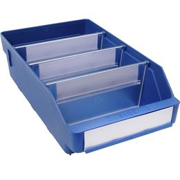 STEMO Regalkasten aus hochschlagfestem Polypropylen, blau, LxBxH 300 x 180 x 95 mm, VE 20 Stk