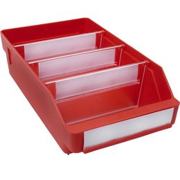 STEMO Regalkasten aus hochschlagfestem Polypropylen, rot, LxBxH 300 x 180 x 95 mm, VE 20 Stk