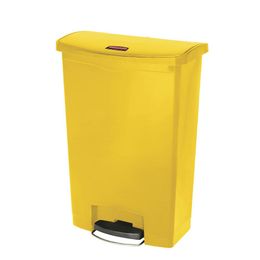 Rubbermaid Treteimer SLIM JIM®, aus Polyethylen, 90 l, gelb, fahrbar
