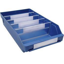 STEMO Regalkasten aus hochschlagfestem Polypropylen, blau, LxBxH 400 x 240 x 95 mm, VE 15 Stk