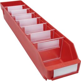 STEMO Regalkasten aus hochschlagfestem Polypropylen, rot, LxBxH 600 x 118 x 95 mm, VE 30 Stk